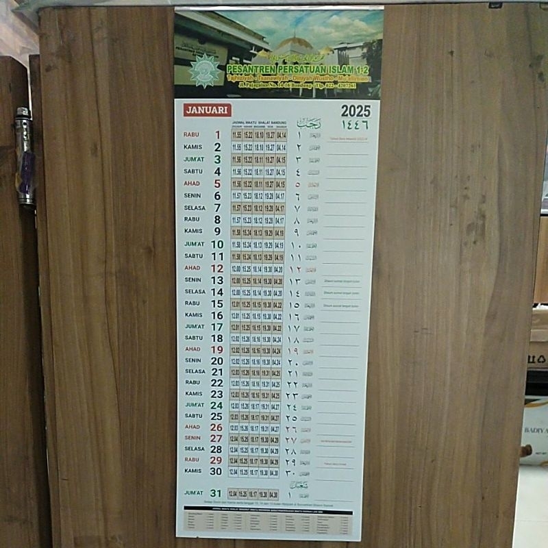 Jual Kalender Persatuan Islam dan Kalender Risalah 1446 H/2025 M dilengkapi dengan Jadwal Shalat ...
