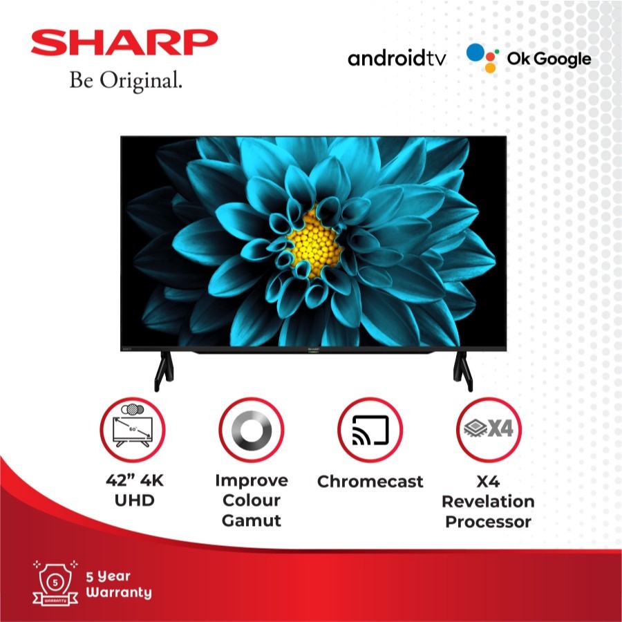 Jual Sharp LED TV 4K Frameless Android TV 4T-C42DK1I Black 42 inch | Shopee Indonesia