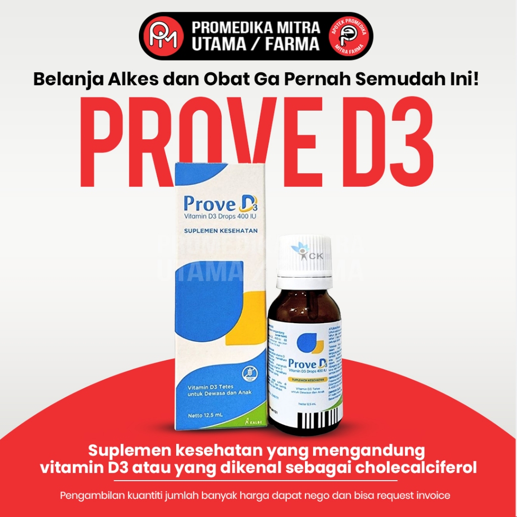 Jual Prove D3 400 iu Drop / Botol / Vitamin D3 400 untuk anak | Shopee ...