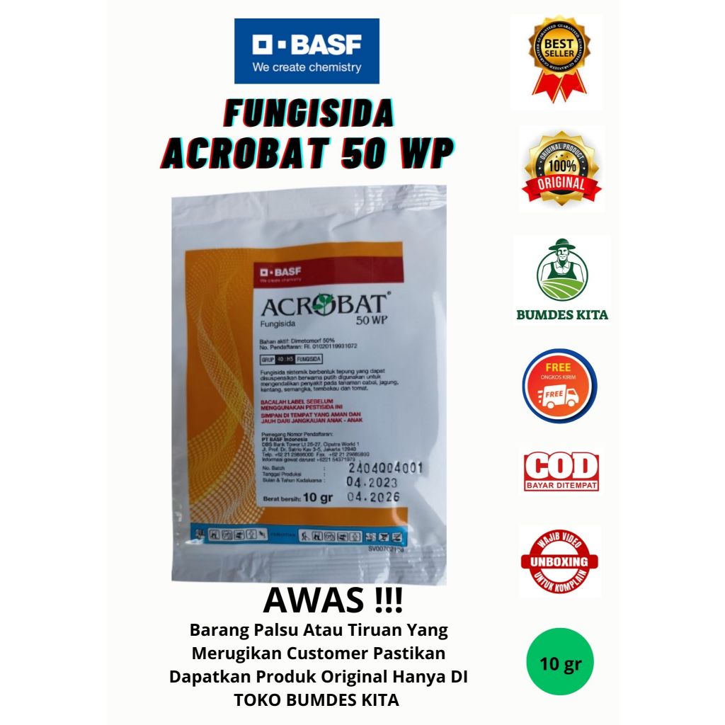 Jual Fungisida Acrobat 50WP Original 10 gr | Shopee Indonesia
