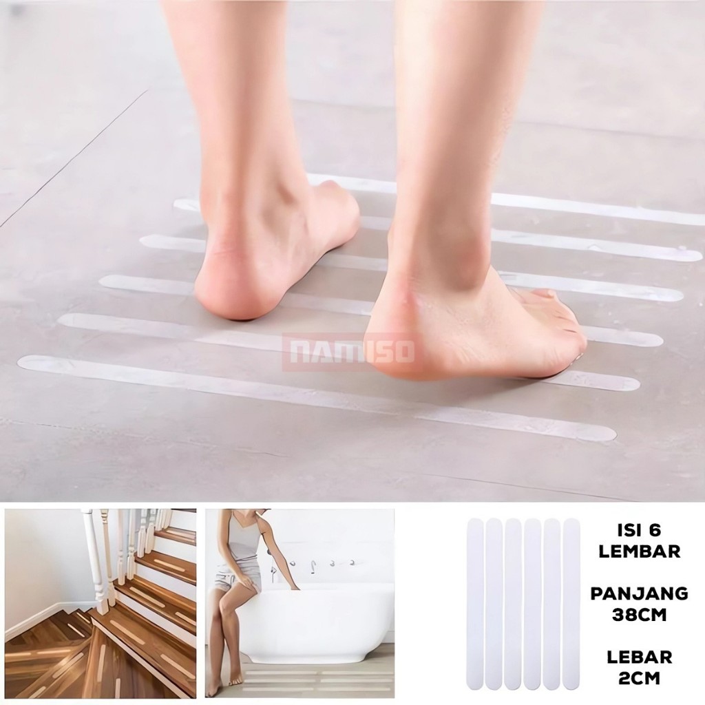Jual Sticker Anti Slip Grip untuk Lantai Kamar Mandi isi 5 strip Safety ...