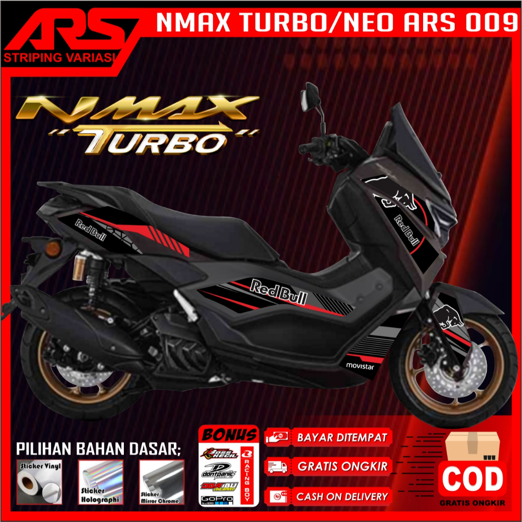 Jual TERBARU Stiker Nmax Turbo/Neo Striping Motor Yamaha Variasi RED ...