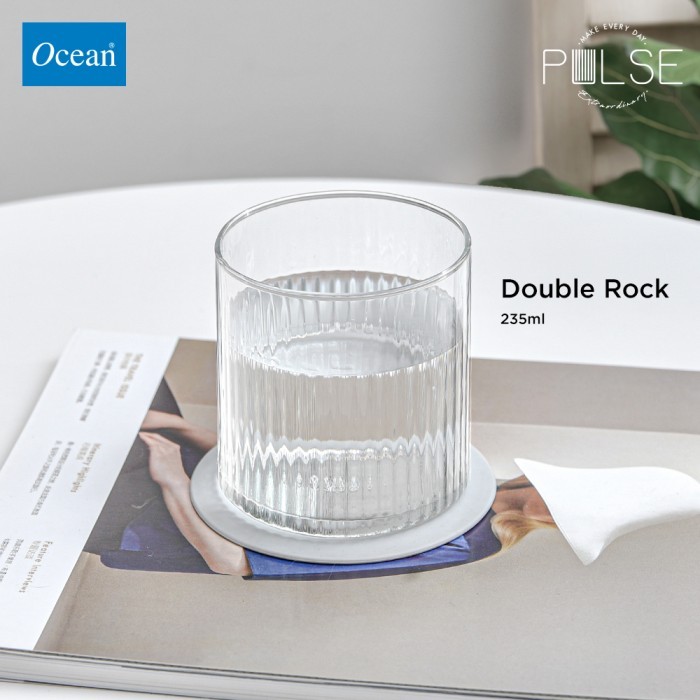 Jual Ocean PULSE Double Rock Premium Glass / Gelas Kaca Minum Cafe Cocktail Juice Tebal 12.5oz ...