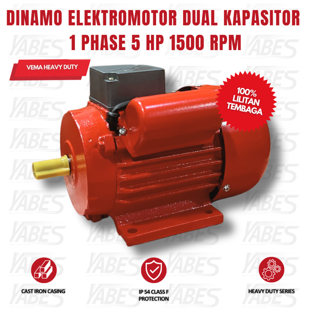 Jual VEMA Dinamo Elektro Motor 5 HP 3700 Watt 1500 RPM HEAVY DUTY 1 ...