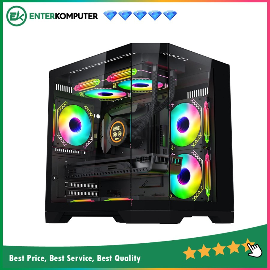 Jual Aigo DarkFlash FT350 M-ATX Black - M-ATX Casing PC Gaming | Shopee Indonesia