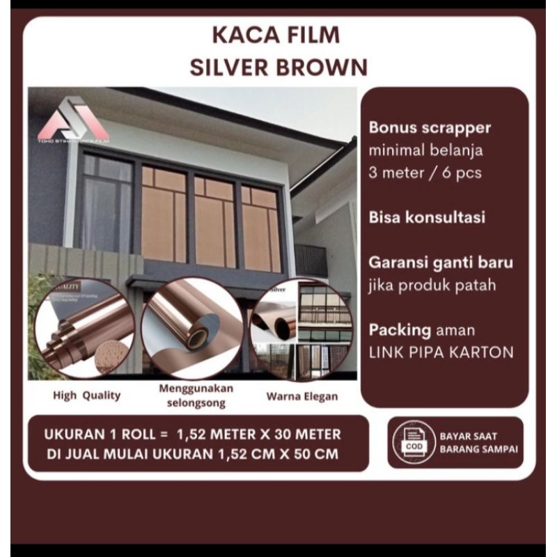 Jual Kaca Film One Way Silver Brown Penangkal Panas Matahari | Shopee ...