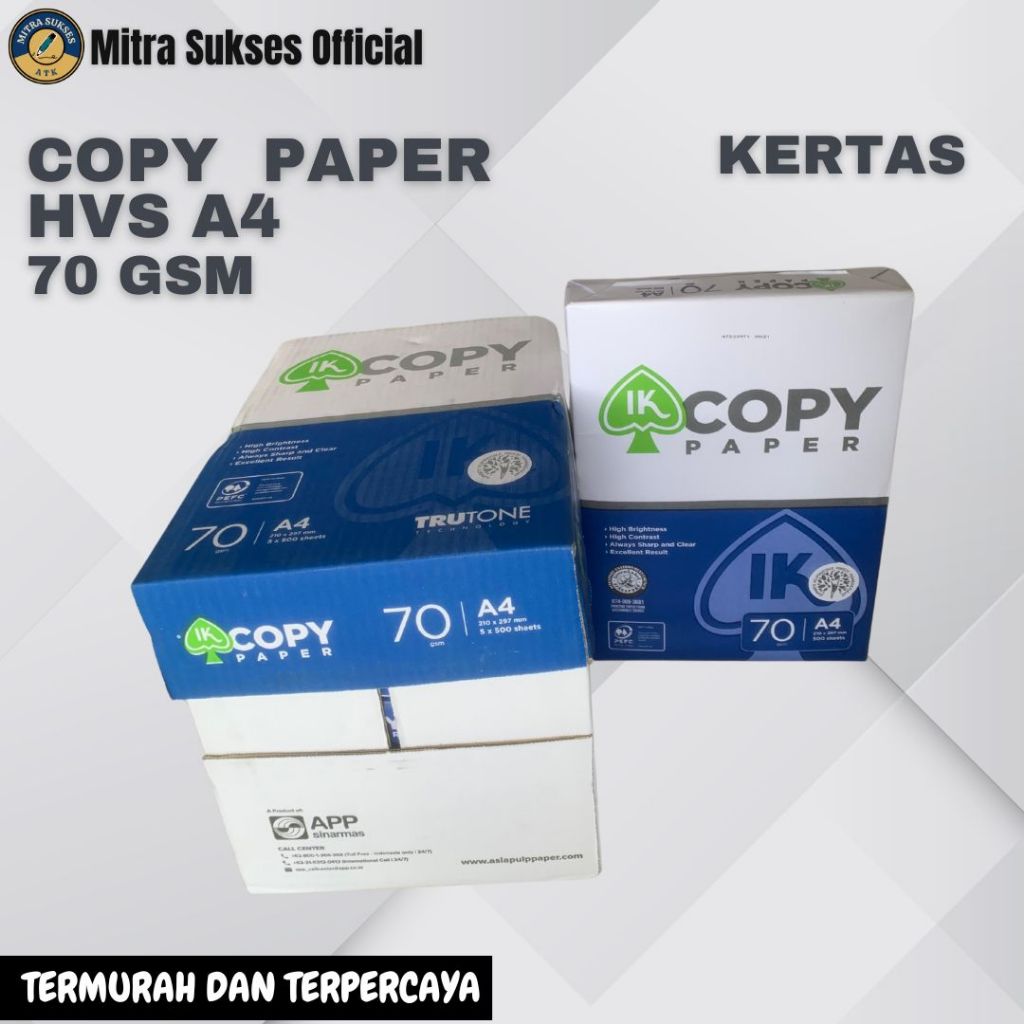 Jual KERTAS HVS A4 COPY PAPER 70 GR [1 KARTON] | Shopee Indonesia