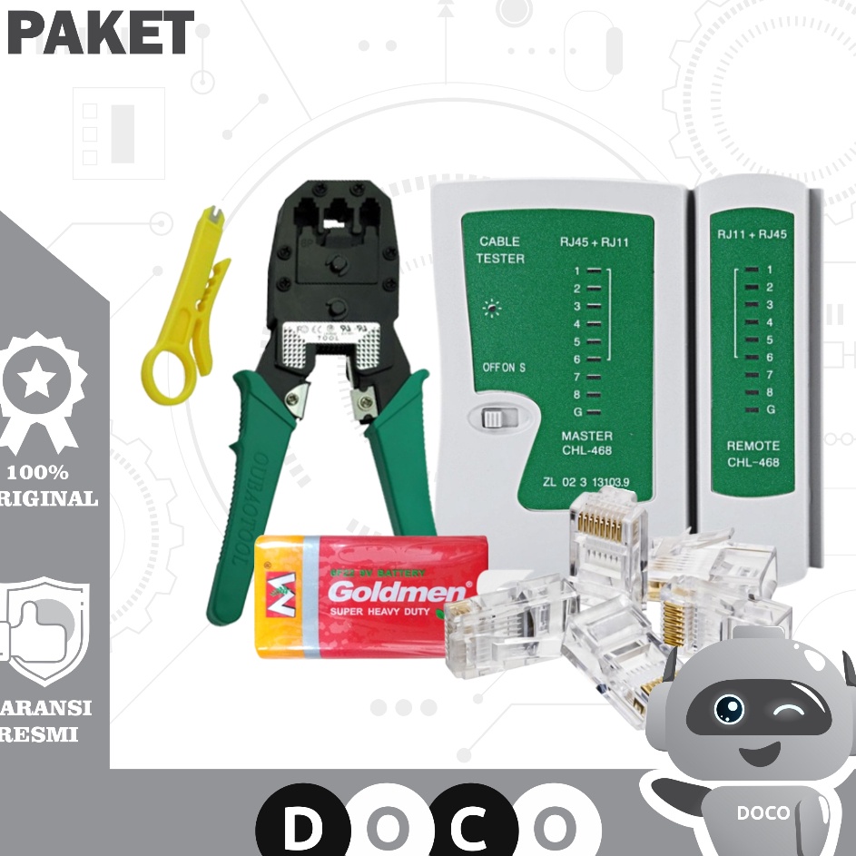 Jual Pusat Pembelian Paket Tool Kit Tang Crimping Tool Rj45 Lan Tester ...