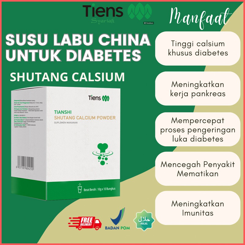 Jual Tianshi Shutang Calsium Obat Diabetes Susu Labu China Herbal Full ...