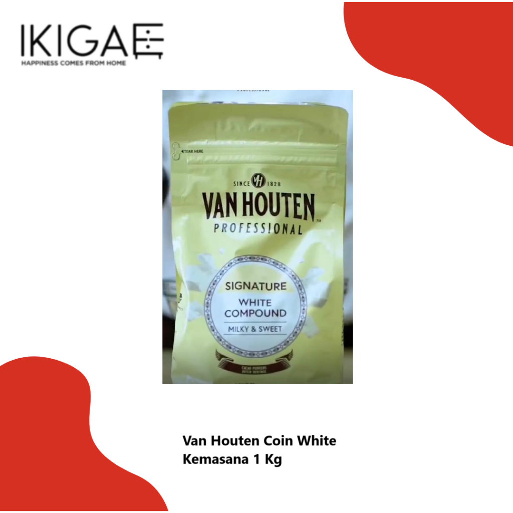 Jual VAN HOUTEN COIN WHITE COMPOUND / COKLAT KOIN PUTIH COMPOUND 1 KG | Shopee Indonesia