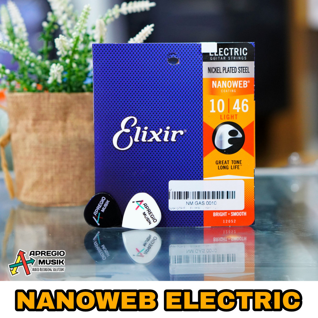 Jual Elixir Nanoweb Electric 12052 12002 ukuran 1046 0942 Senar Gitar Elektrik USA | Shopee ...