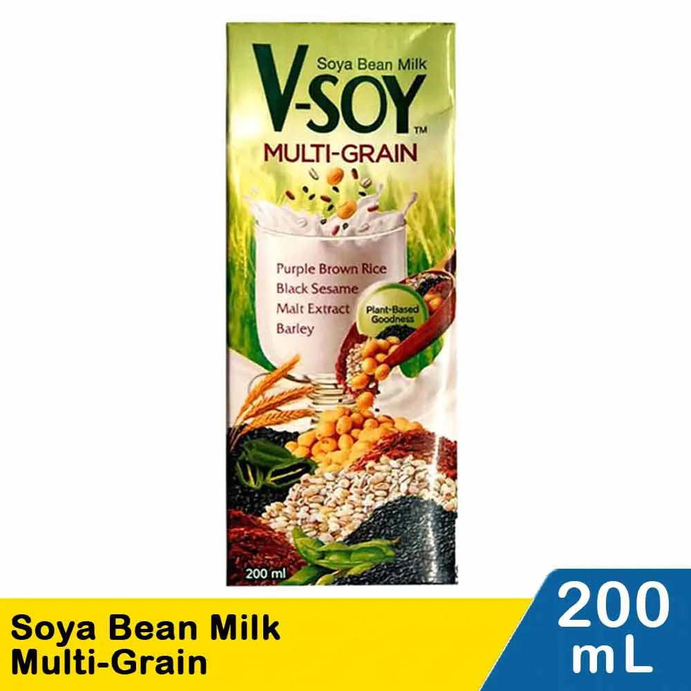 Jual v-soy soya bean milk multi-grain 200ml | Shopee Indonesia