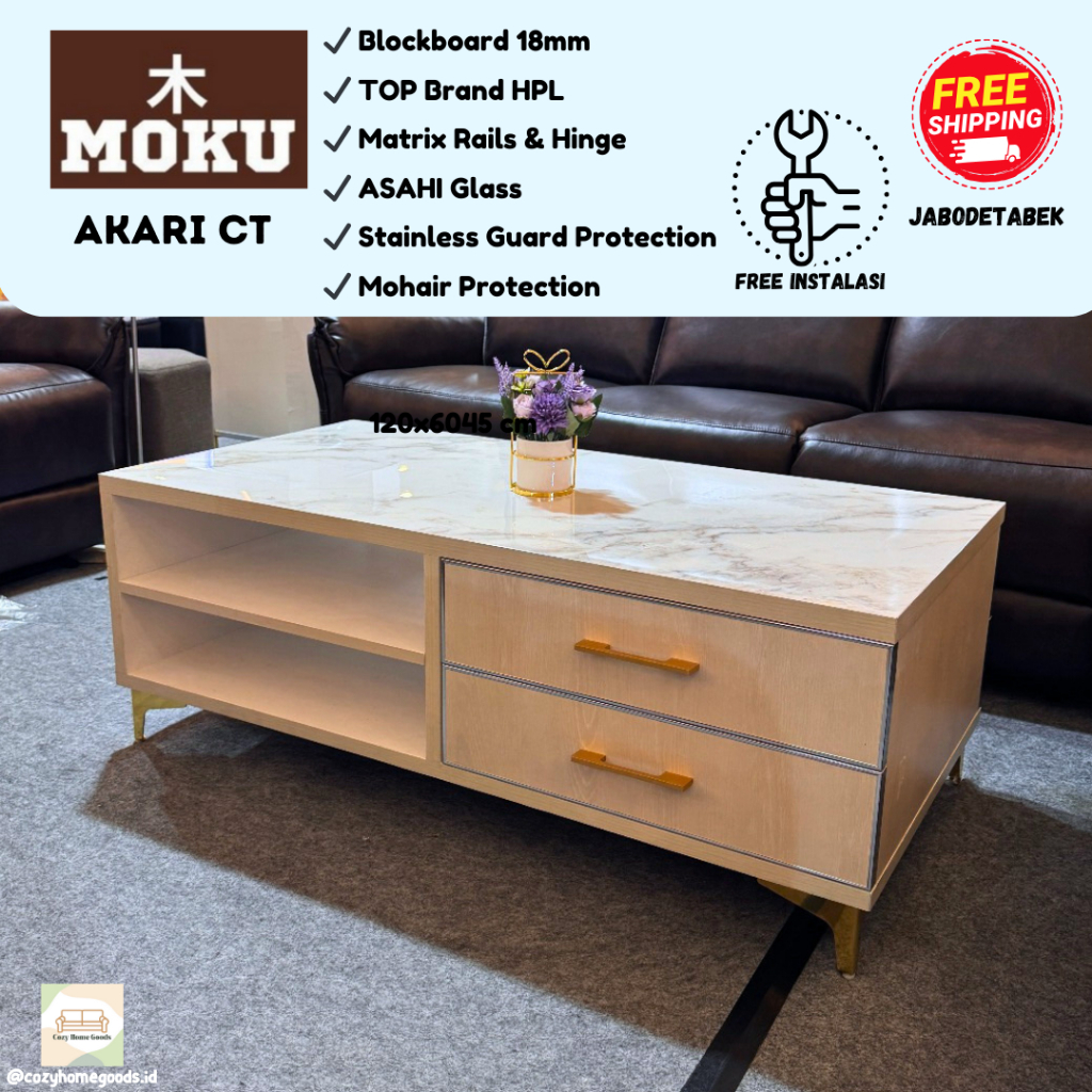 Jual Meja Tamu - Coffee Table - Premium - Akari CT - Japandi - Moku | Shopee Indonesia