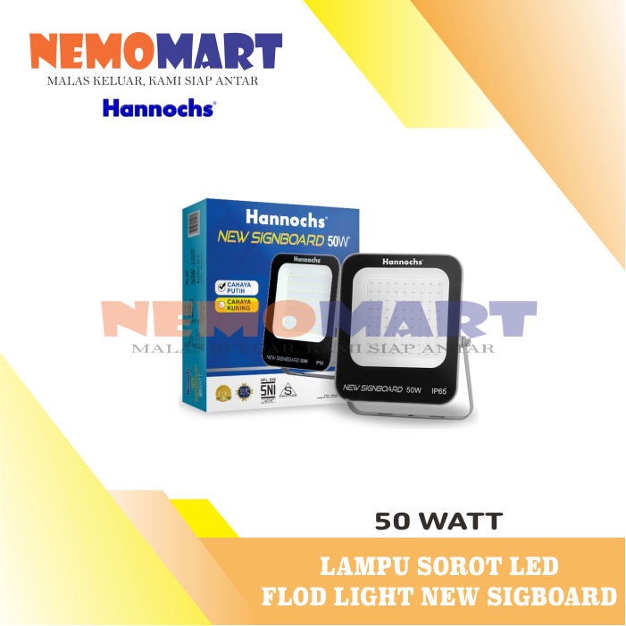 Jual LAMPU SOROT LED HANNOCHS NEW SIGNBOARD 50 W WATT HANNOCH FLOOD ...