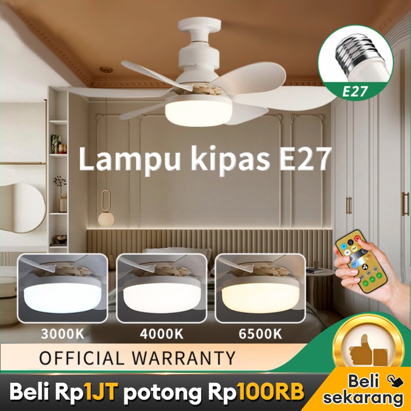 Jual 【aransi 30 tahun】Kipas Angin Plafon Lampu DenganE27 remote control ...