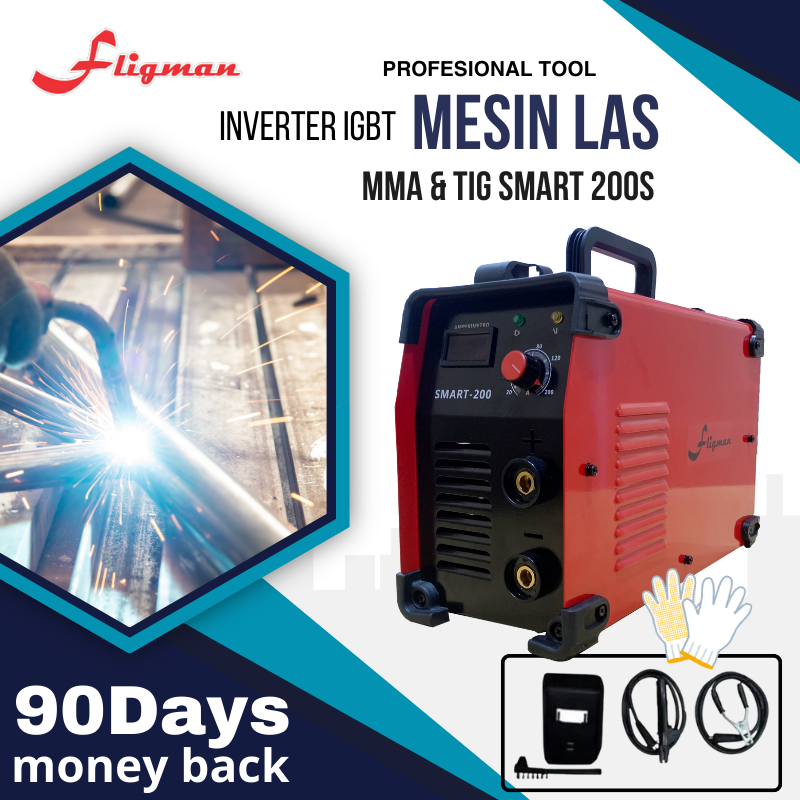 Jual Welding Machine Fligman 220V | Mesin Las Listrik Inverter Mma Smart-200 Inverter Igbt 140A ...