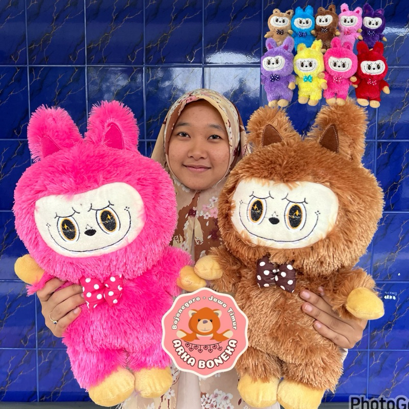 Jual BONEKA LABUBU VIRAL WAJAH BORDIR WARNA LENGKAP UKURAN 43x20CM ...