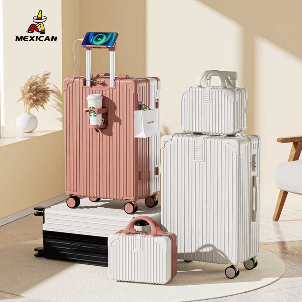 Jual Mexican Koper mini wanita 18 inch koper kabin USB charger 20 inch ...