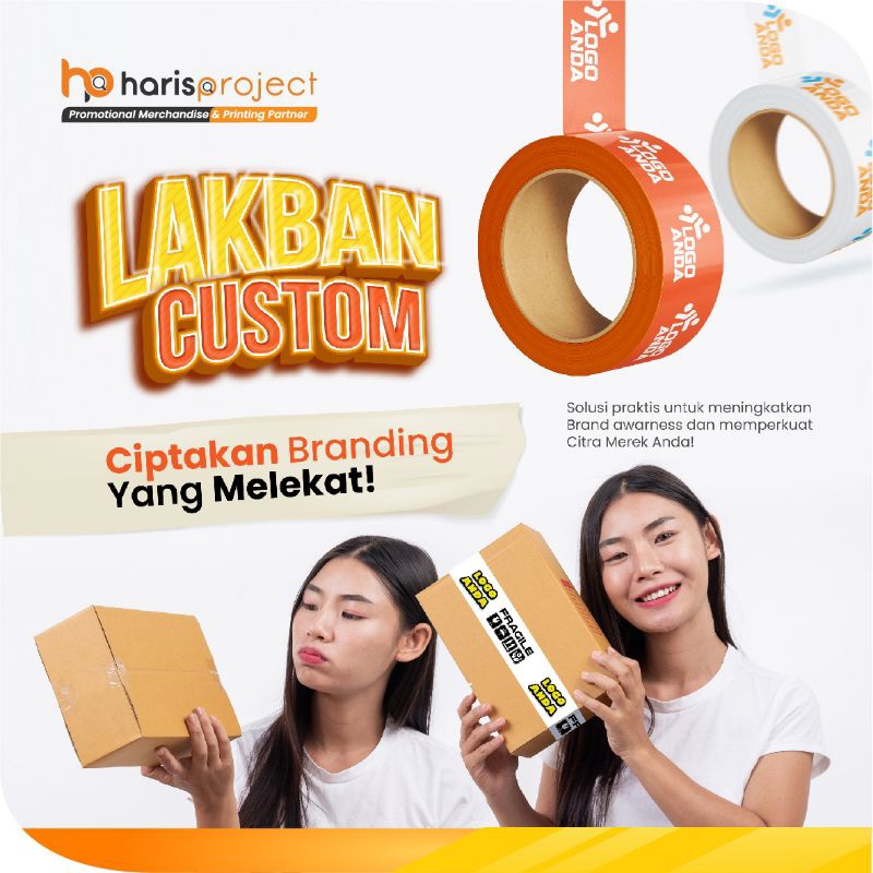 Jual Lakban custom dasar putih 72roll | Shopee Indonesia