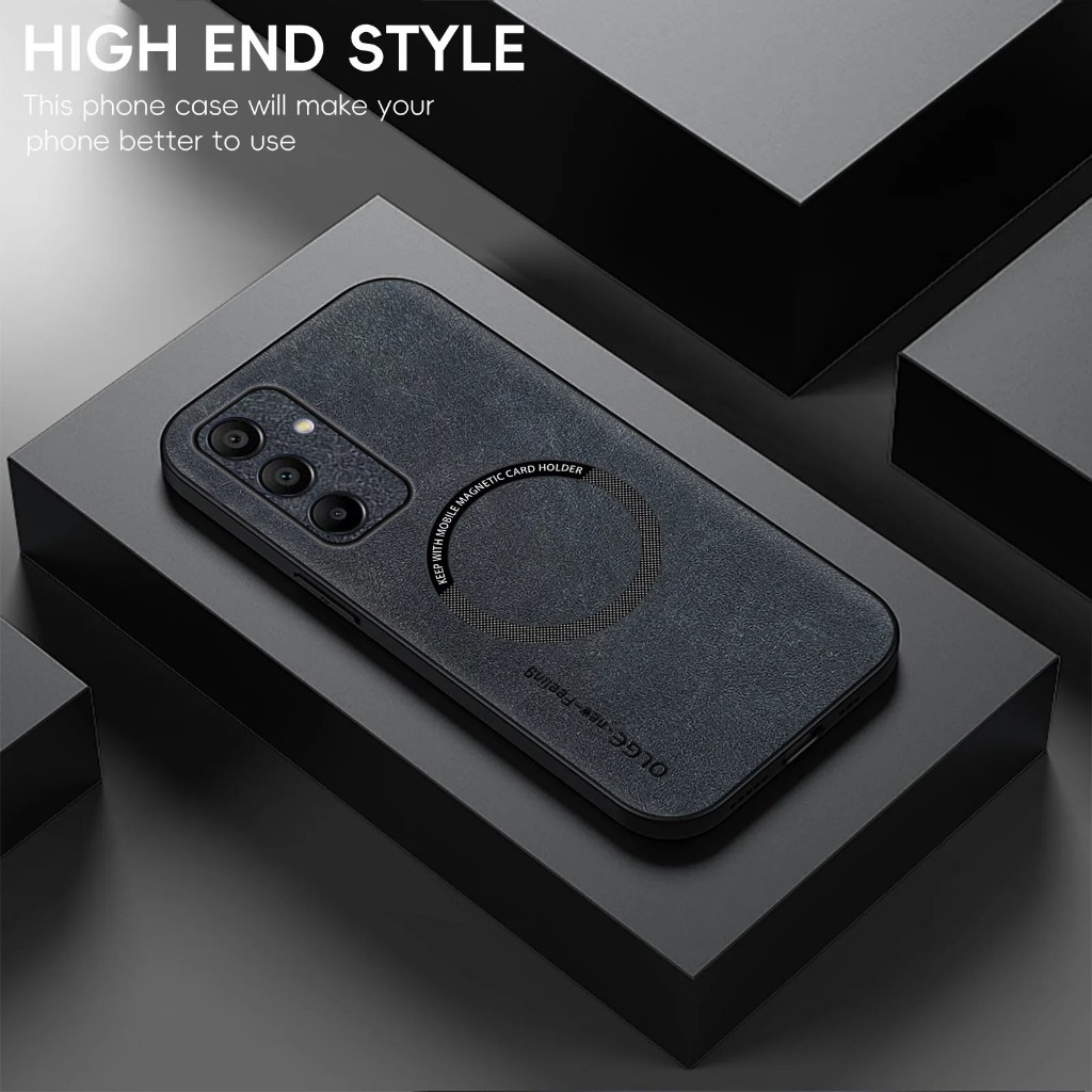 Jual Case Samsung A55 Leather Magnetic Support Magsafe Wireless ...
