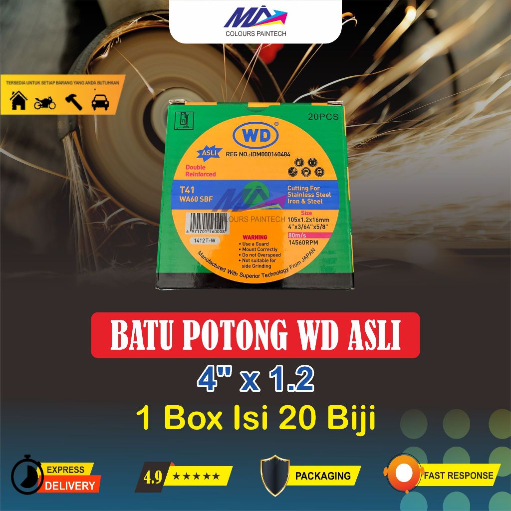 Jual [1 PACK] WD gerinda potong 1 box pack / batu gerinda potong WD ...