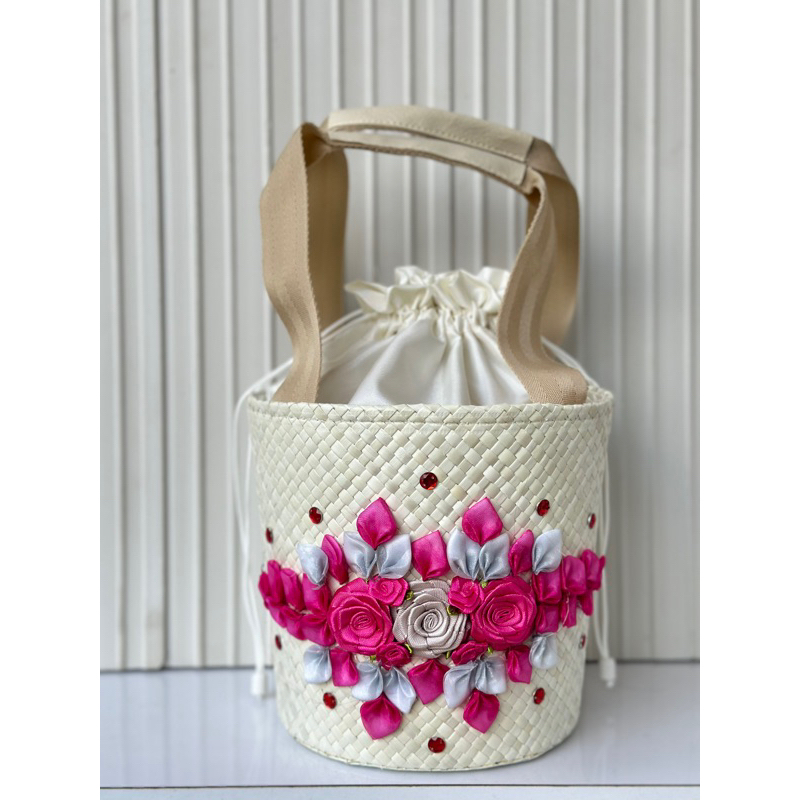 Jual Tas Parcel EMBER BUNGA GAGANG VISBAN tas pandan anyaman hampers ...