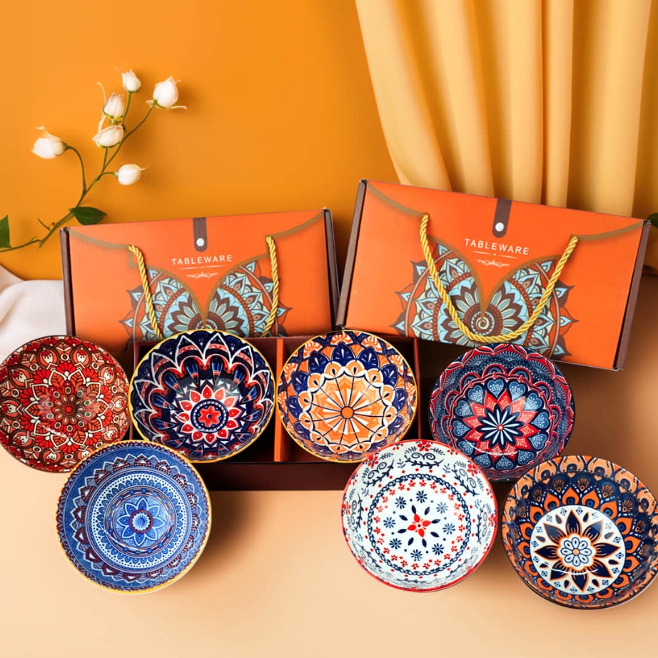Jual Mangkok set peralatan makan porselen Mangkok set keramik Souvenir ...