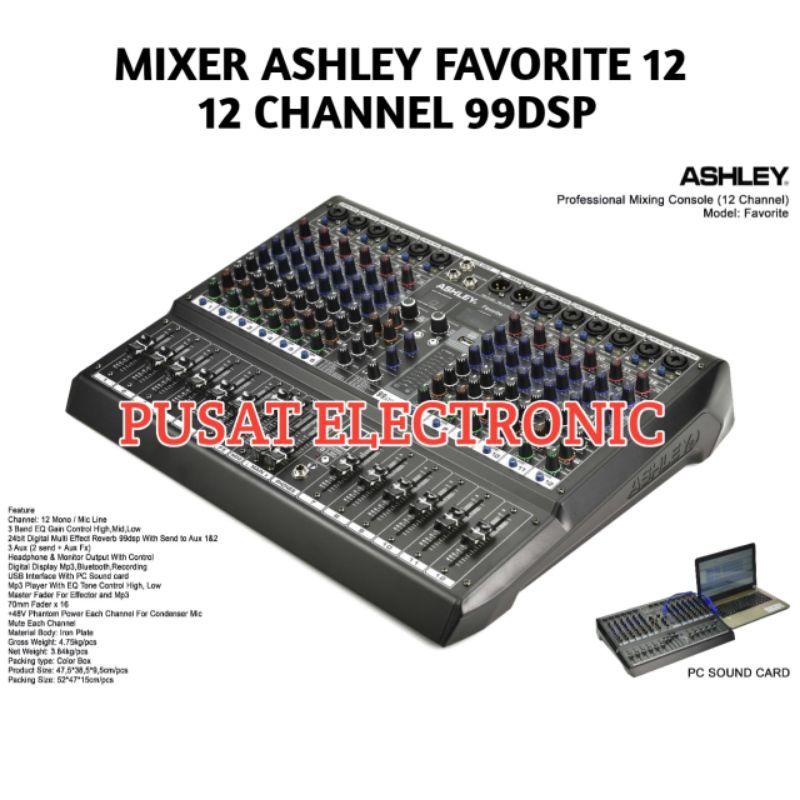 Jual Mixer Ashley Favorite 12 Original Mixer 12 Channel Garansi resmi ...