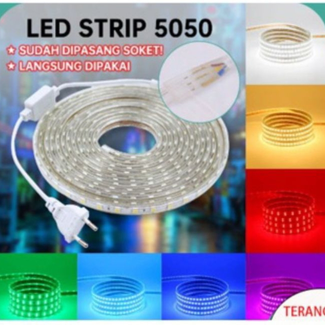 Jual PAKET LAMPU LED STRIP 5050 SELANG 11 METER s/d 20 METER LENGKAP ...