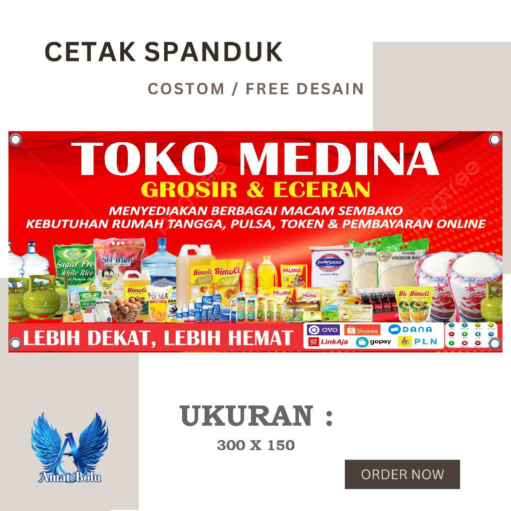 Jual Spanduk Banner TOKO GROSIR DAN ECERAN FREE DESAIN | Shopee Indonesia