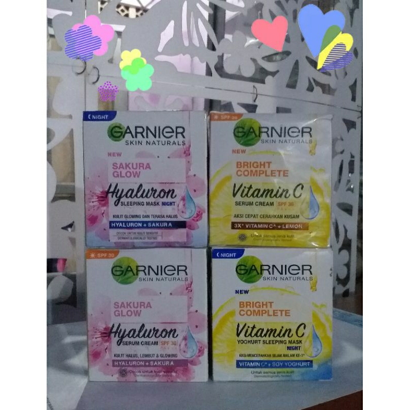 Jual GARNIER Bright Complete Vitamin C Serum Cream SPF 36 / Sakura Glow ...