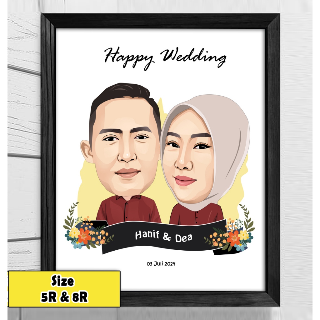 Jual SEHARI JADI [SUDAH EDIT + CETAK + FRAME] Kado Pernikahan / Kado ...