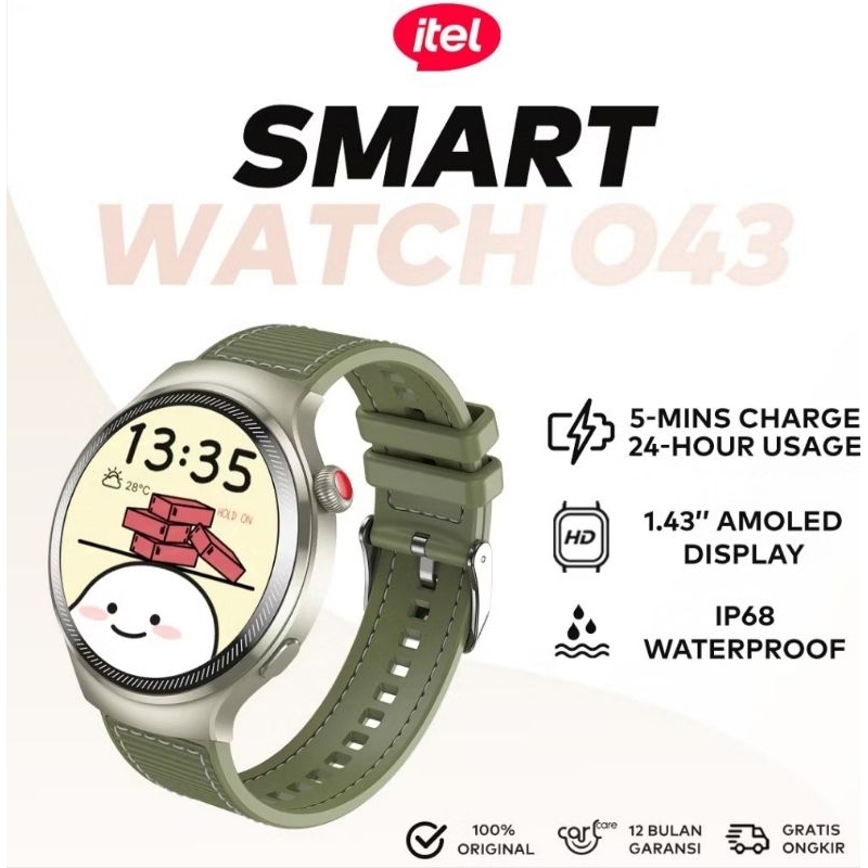 Jual itel smartwatch o43 ip68 amoled display | Shopee Indonesia
