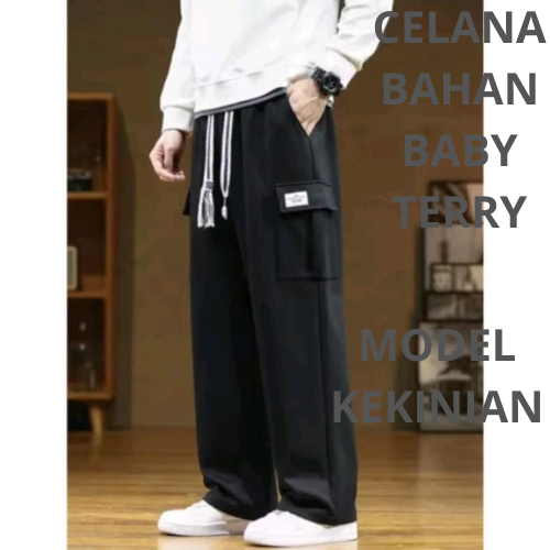 Jual Celana Cargo Panjang Pria Loose Cargo Pants Fashion Cargo Hitam ...