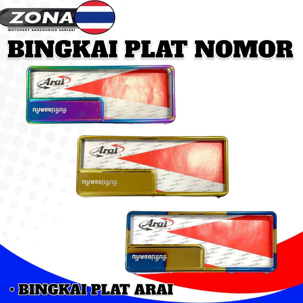 Jual Cover bingkai plat motor ARAI dudukan plat nomor stainless plus ...