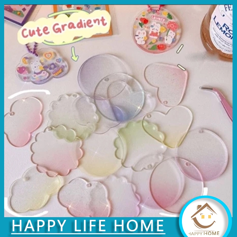 Jual 10Pcs Gantungan kunci bahan akrilik Akrilik Transparan/Warna-warni ...