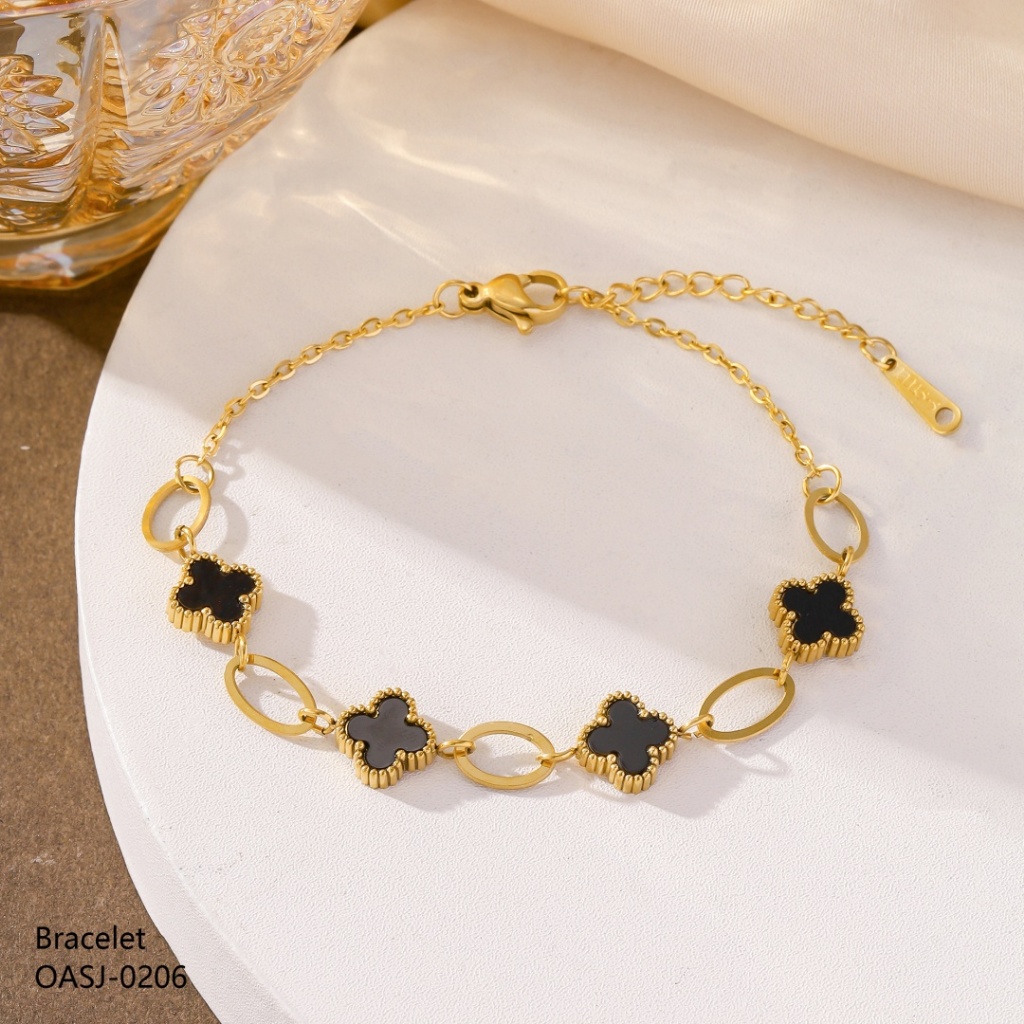 Jual Gelang Titanium Permata Bunga Cantik Perhiasan Wanita 0206 ...
