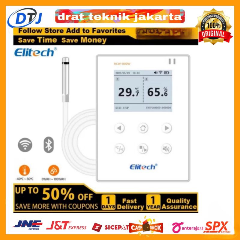 Jual Elitech RCW800 RCW-800 wifi Thermometer Hygrometer Electronic outdoor | Shopee Indonesia