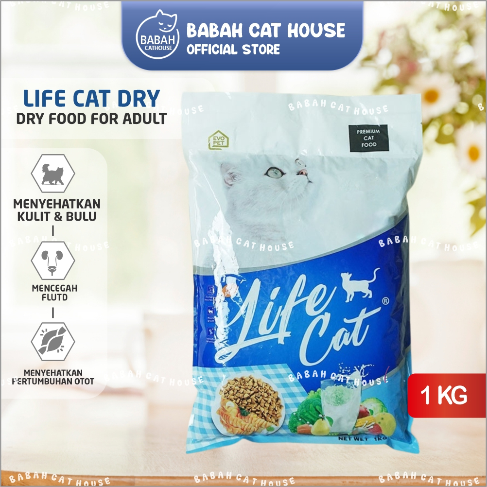 Jual LIFE CAT DRY FOOD 1KG Makanan Kucing Kering Catfood Pakan No Pork ...