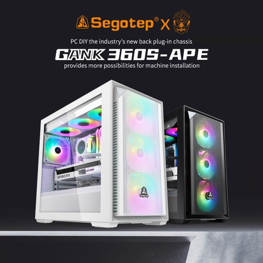 Jual Casing PC Segotep Gank 360S APE M-ATX Premium BTF Support PC Case ...