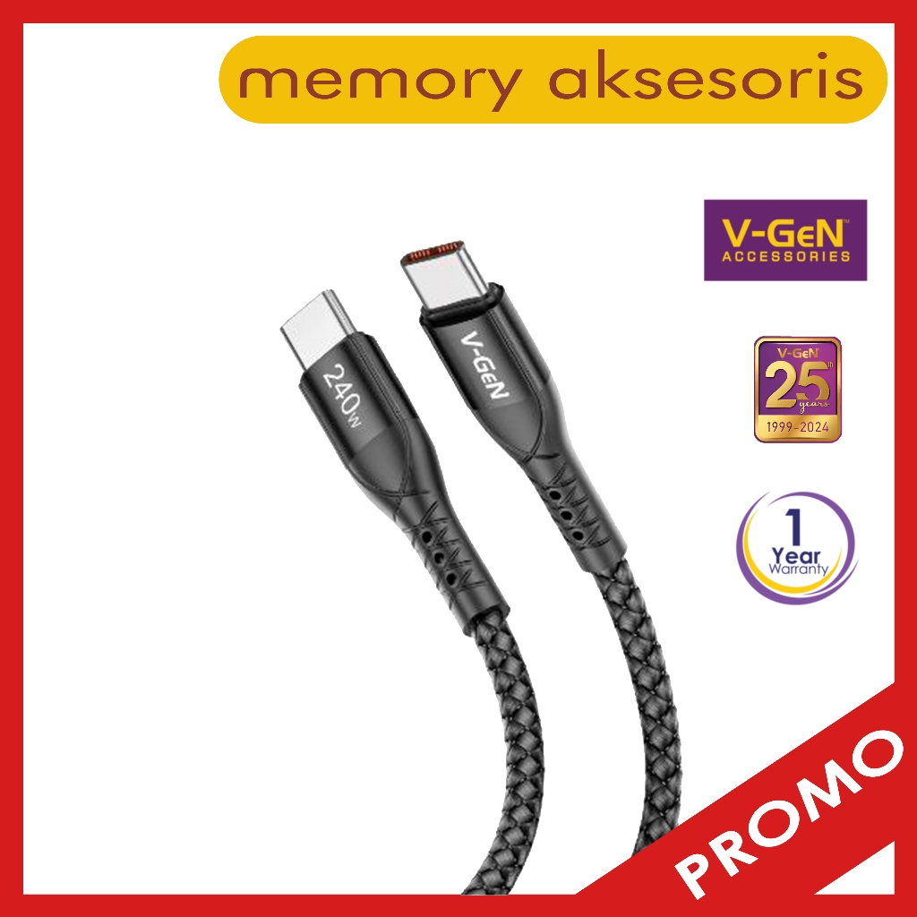Jual Kabel Data Type-C V-GeN CT1-24 Fast Charge 5A 240W | Shopee Indonesia