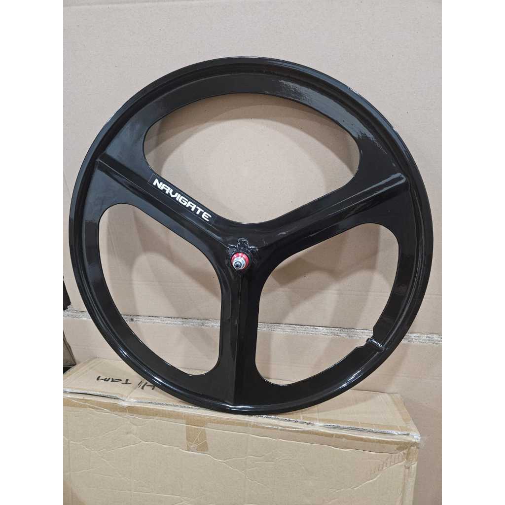 Jual Wheelset Depan Navigate Trispoke Warna Hitam Magnesium Alloy ...