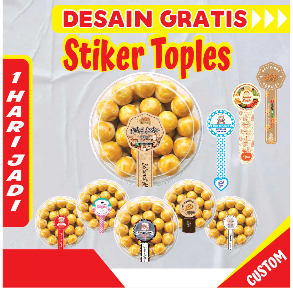 Jual Cetak Stiker Seal/Segel toples | Stiker Kue Kering Nastar | Stiker ...
