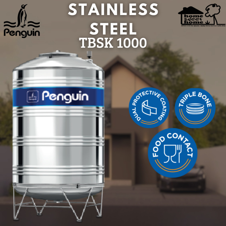 Jual Penguin Tangki Air TBSK 1000 Kapasitas 1000 Liter Stainless Steel ...