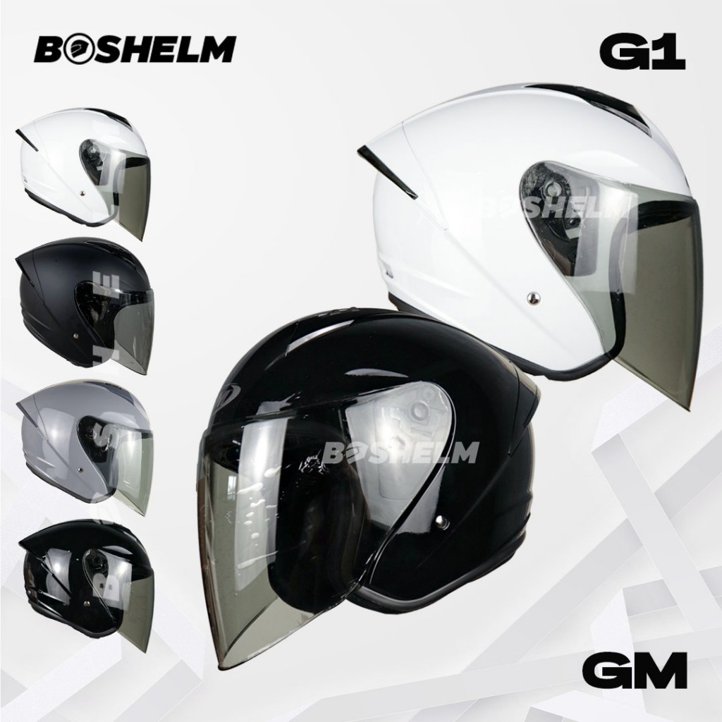 Jual BOSHELM Helm GM G1 SOLID Helm Half Face SNI | Shopee Indonesia
