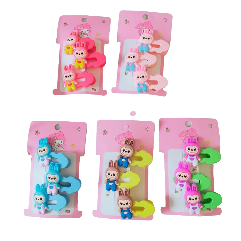 Jual jepit poni labubu 4.4 cm jepit buaya motif labubu macaron color ...