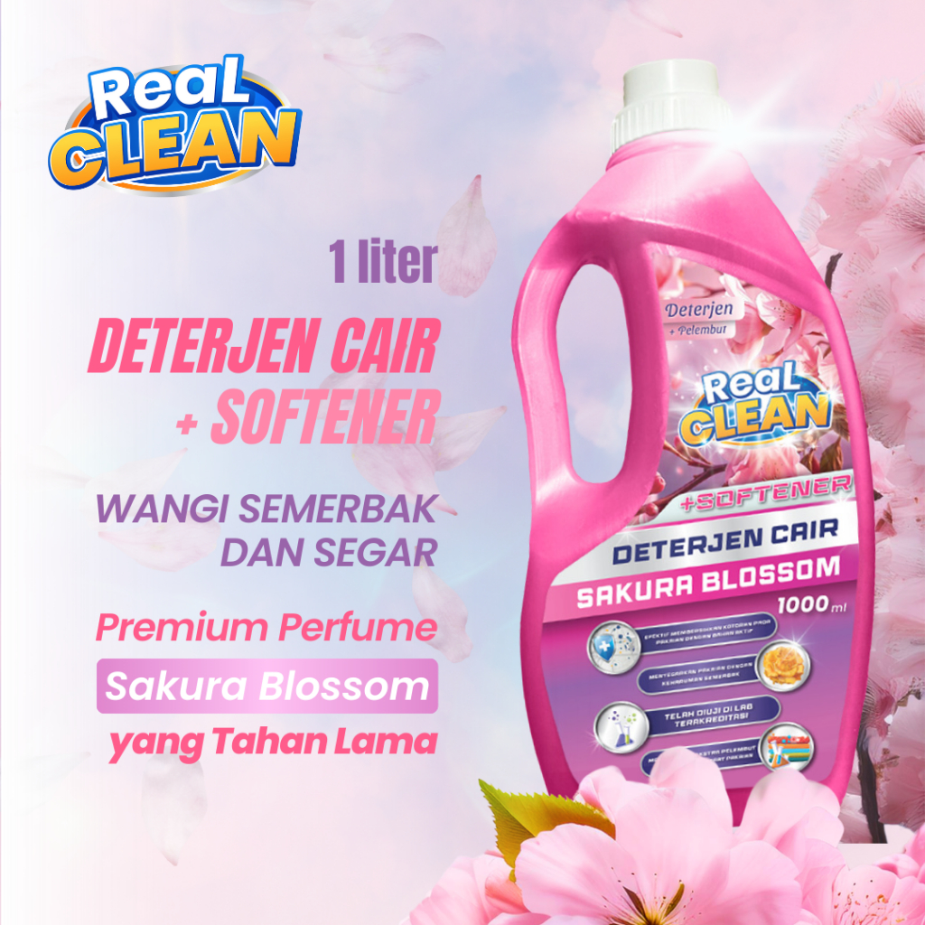 Jual Real Clean Deterjen Cair Laundry Antibacterial 1 Liter -Detergen Cair Laundry Sabun Cuci ...