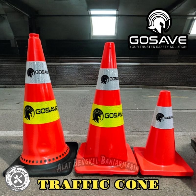 Jual PEMBATAS JALAN "GOSAVE" VARIAN UKURAN ||TRAFFIC CONE "GOSAVE" VARIAN 45CM/70CM/75CM ...
