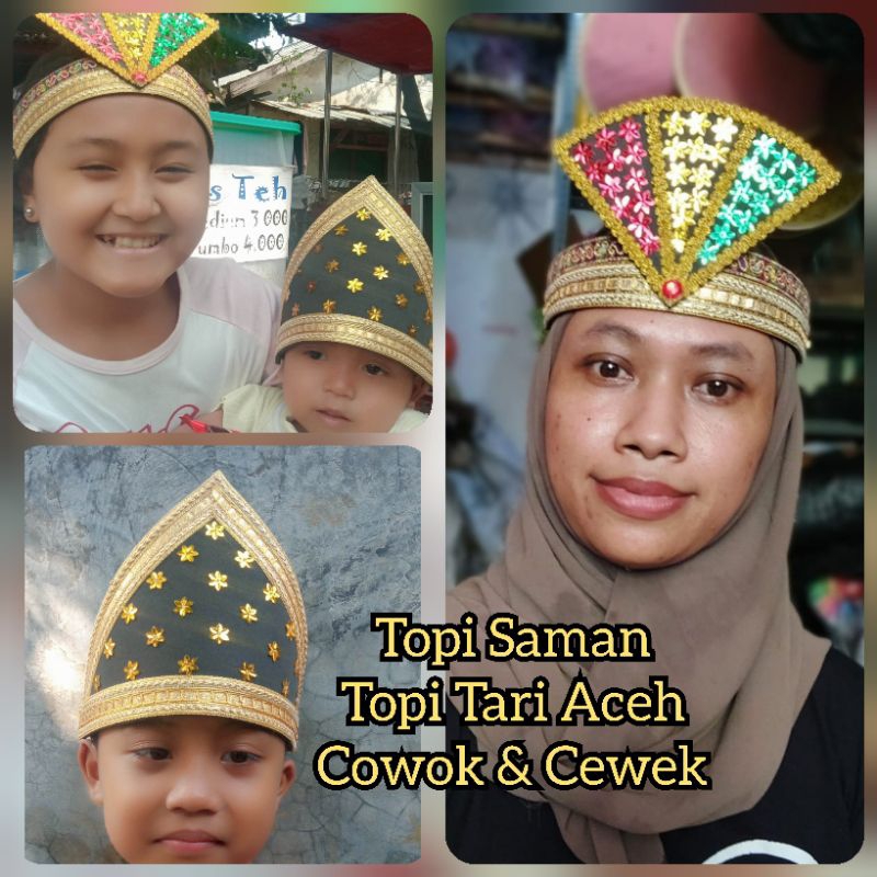 Jual Topi Mahkota Tari Saman Adat Aceh Pria dan Wanita Anak dan Dewasa ...