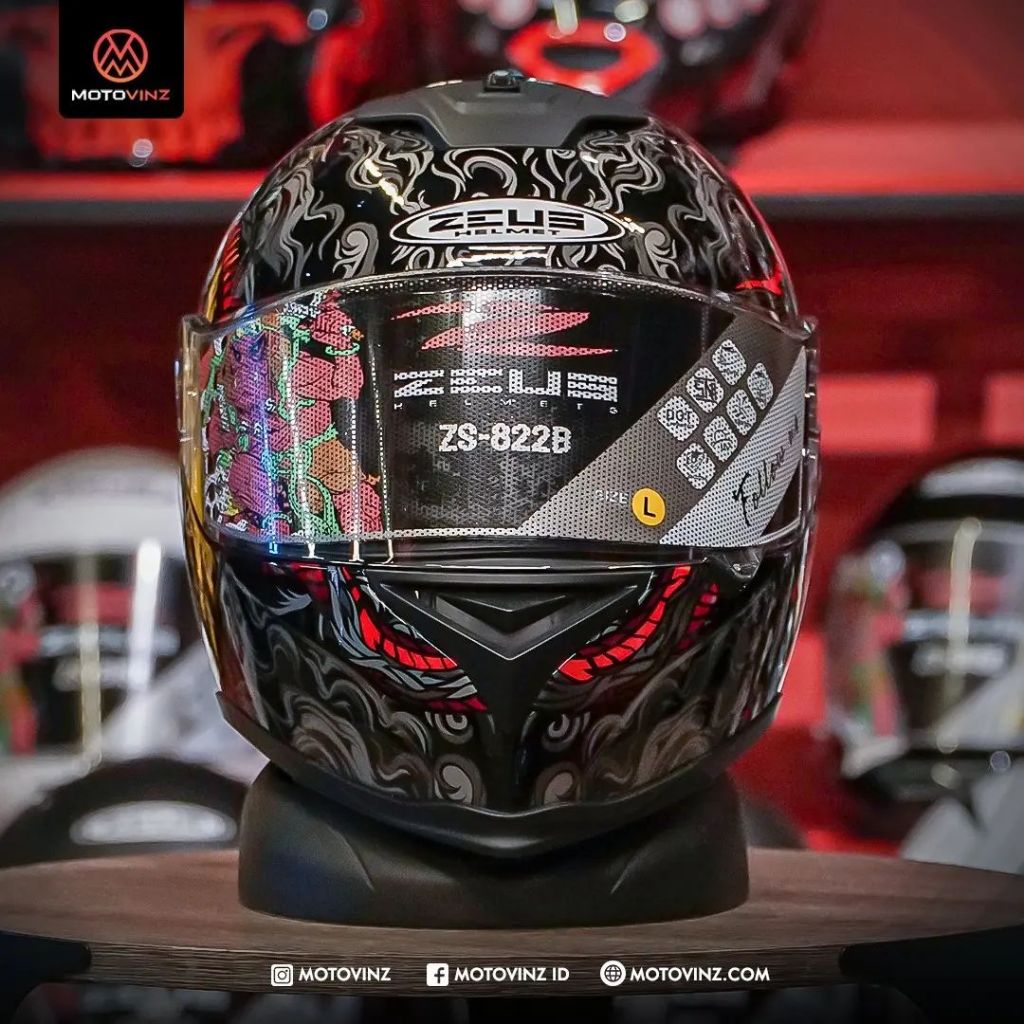 Jual Helm Full Face Zeus ZS-822B Black All Varian Original | Shopee ...